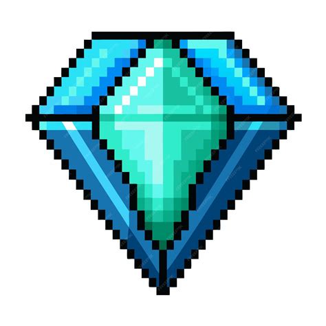 픽셀 아트 다이아몬드 바이브런트 8 비트 보석 일러스트레이션 레트로 게임 및 디지털 아트에 완벽합니다 프리미엄 Ai 생성 벡터