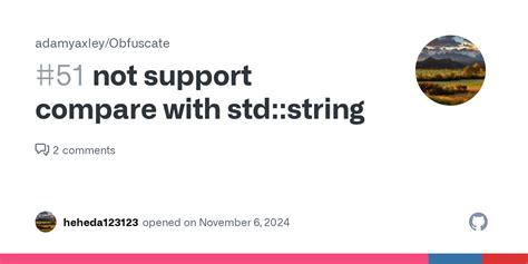 Not Support Compare With Stdstring · Issue 51 · Adamyaxleyobfuscate · Github