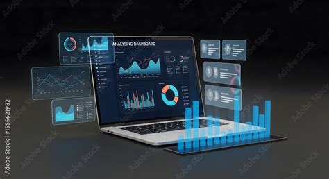 Businessman Using Laptop Computer Analyzing Sales Data Financial