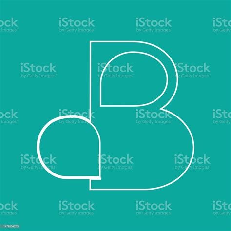 편지 B 개념 텍스트 디자인 로고 템플릿 디자인 간단한 문자 표시 벡터 그림입니다 파란색 배경에 흰색 색상 윤곽선입니다 0명에 대한 스톡 벡터 아트 및 기타 이미지 Istock