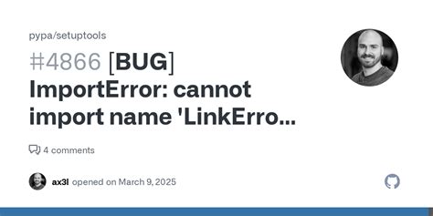 Bug Importerror Cannot Import Name Linkerror From Distutilsccompiler · Issue 4866