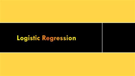 Intuition Of Logistic Regression Youtube