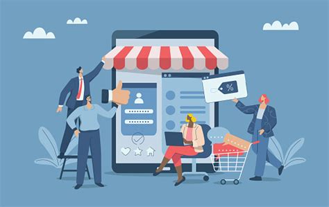 웹 사이트 제작 및 웹 페이지 디자인 컨셉 온라인 쇼핑 스토어 컨셉 생성 웹 사이트 개발 태블릿 화면용 웹 디자인 개발 비즈니스 팀 벡터 디자인 그림입니다 It 지원에 대한