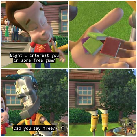 Jimmy Neutron Gives Robot Gum By Happaxgamma On Deviantart