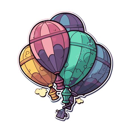 만화 열기구 스티커 그림 일러스트 벡터 풍선 상표 만화 Png 일러스트 및 벡터 에 대한 무료 다운로드 Pngtree