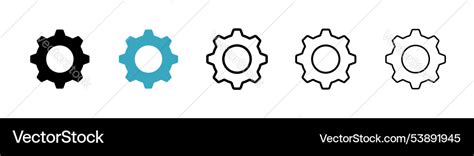Settings Icon Set Royalty Free Vector Image Vectorstock