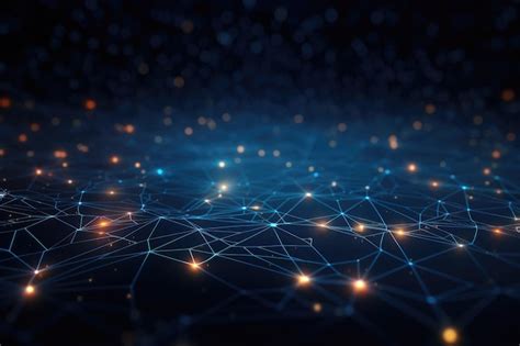 Premium Ai Image Abstract Network Connection On Dark Blue Background 3d Rendering Toned Image