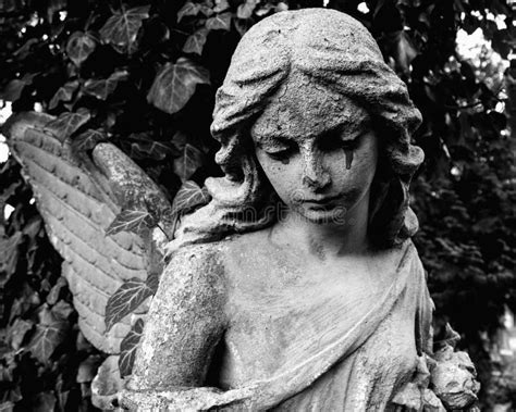 A Beautiful Angel Statue Close Up With Large Wings Guardian Angel
