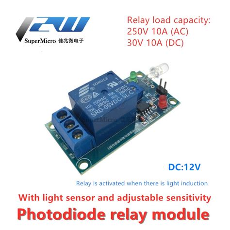 Photodiode Relay Control Module Light Control Switch With Light Sensing Module Light