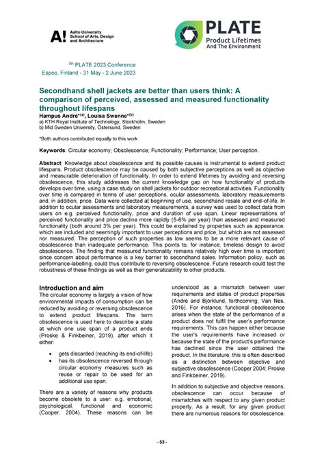 Pdf Secondhand Shell Jackets Are Better Than Users Think A