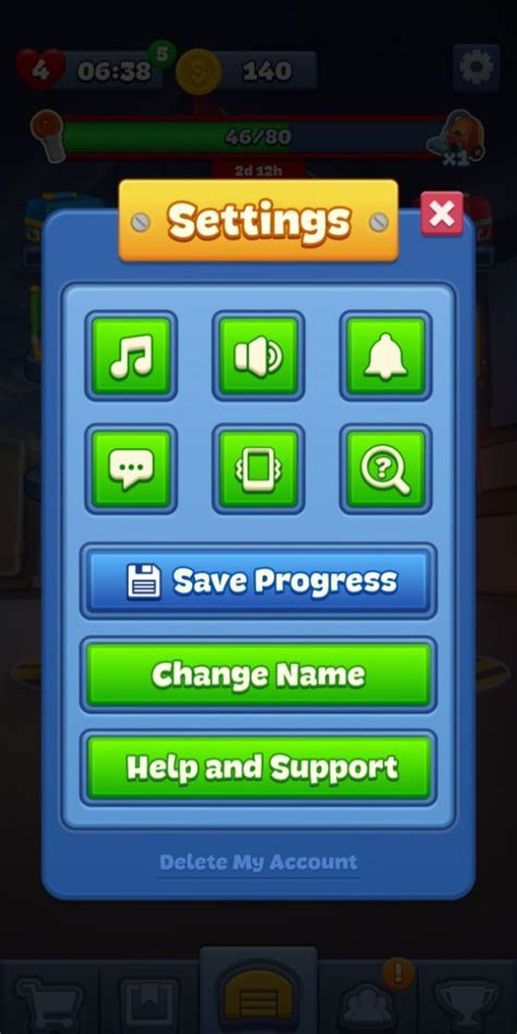 Game Screen Ui Design With Settings And Options