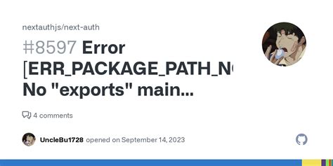 error [err package path not exported] no exports main defined in auth sequelize adapter