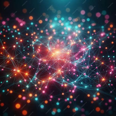 Premium Photo Colorful Neural Network Background Network Of Interconnected Nodes And Lines