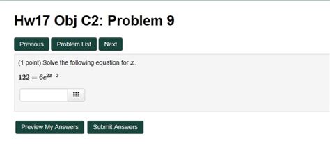 Solved Hw17 Obj C2 Problem 9 Previous Problem List Next 1
