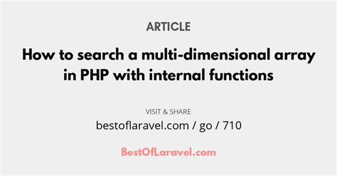 How To Search A Multi Dimensional Array In Php With Internal Functions