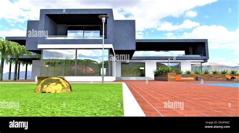 Receding Into The Distance White Border Red Brick Footpath The Golden Ball Is Buried On A