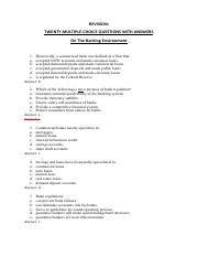 Multiple Choice Quiz On Banks With Answers Pdf REVISION TWENTY MULTIPLE CHOICE QUESTIONS WITH