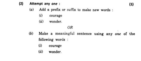 2 Attempt Any One A Add A Prefix Or Suffix To Make New Words I