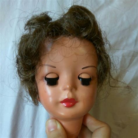 Antique Vintage Italian Flirty Eye Doll Head Samco Hard Plastic Rare Collectable Hobbies And Toys