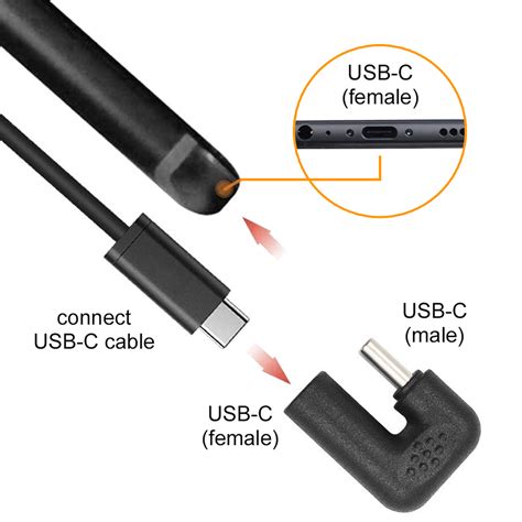 U Shape Degree USB Type C Female Extender Adapter