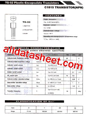 C1815 Datasheet(PDF) - List of Unclassifed Manufacturers