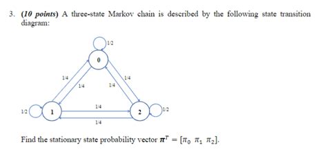 solved 3 10 points a three state markov chain is