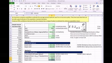 Excel 2013 Statistical Analysis 49 Create Confidence Intervals Sigma