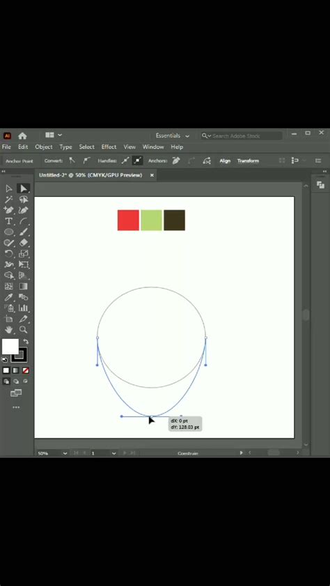 Step To Create Apple 🍎 In Adobe Illustrator Step 1 Create Circle And