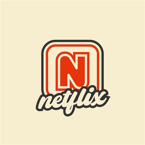Retro Netflix Logo Loghi Grafici Creativo