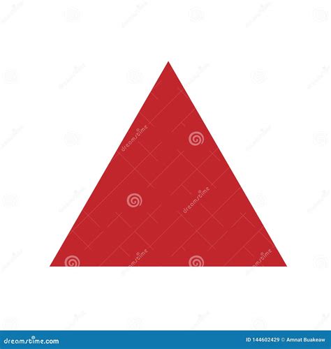 Red Triangle Basic Simple Shapes Isolated On White Background Geometric Triangle Icon D Shape
