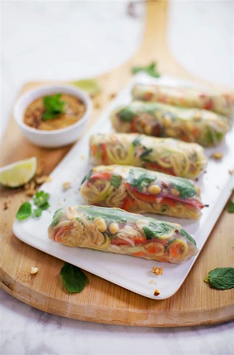 Mostly Raw Pad Thai Spring Rolls A Beautiful Mess