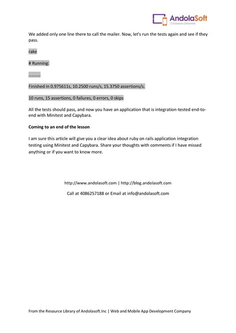 Ruby On Rails Integration Testing With Minitest And Capybara Pdf