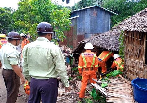 ဆိုင်ကလုန်းမုန်တိုင်း မိုခါ Mocha ဝင်ရောက်တိုက်ခိုက်မှုကြောင့် ပျက်စီးမှုများဖြစ်ပေါ်ခဲ့သည့