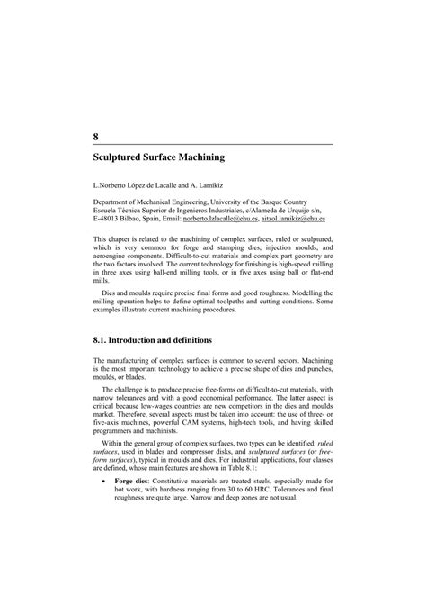 Pdf Sculptured Surface Machining