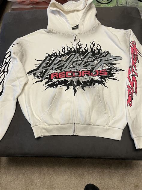 Streetwear Hellstar Zip Up Hoodie Glitter Logo Grailed