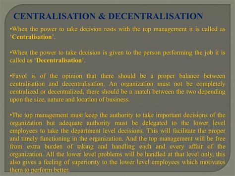 Centralisation And Decentralisation Ppt