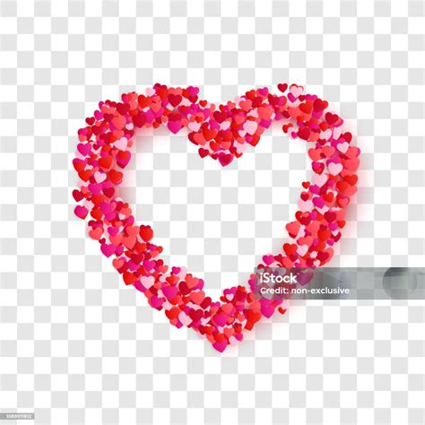 하트 프레임입니다 어머니의 날 또는 발렌타인 또는 여자 날 로맨틱 장식 요소입니다 투명 한 배경에서 분리 하는 벡터 일러스트 레이 션 배경 주제에 대한 스톡 벡터 아트 및