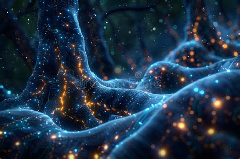 Neural Links A Futuristic Connection Of Artificial Intelligence Stock Illustration