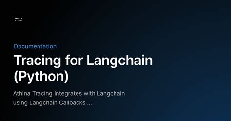 Tracing For Langchain Python Athina