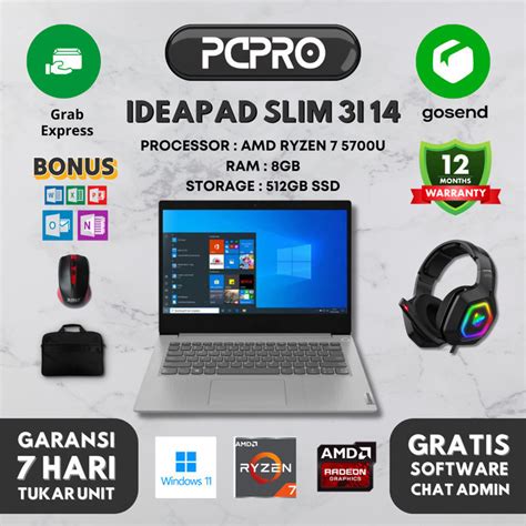 Jual Laptop Lenovo Ideapad Slim Laptop Design Ryzen U Gb Gb Shopee Indonesia