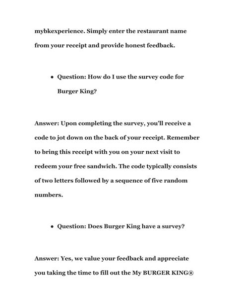 Ppt Mybkexperience Burger King Survey Free Whopper Powerpoint