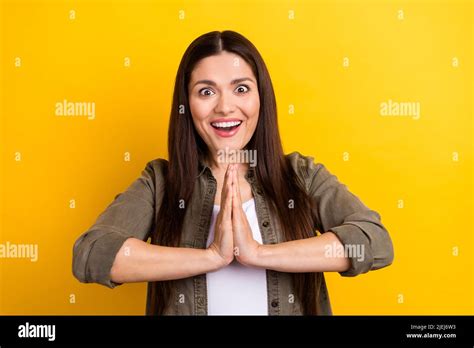 Photo Of Amazed Excited Shocked Young Woman Clap Hands Happy Present