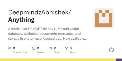 Github Deepmindzabhishekanything A Multi User Chatgpt For Any Llms And Vector Database