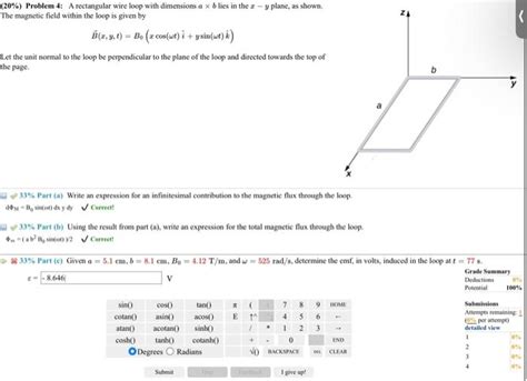 Solved 20 Problem 4 A Rectangular Wire Loop With