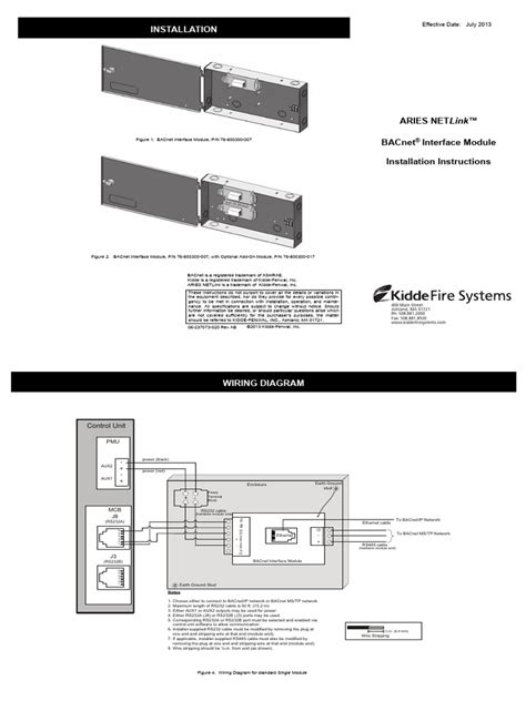 aries netlink bacnet interface module installation instructions pdf