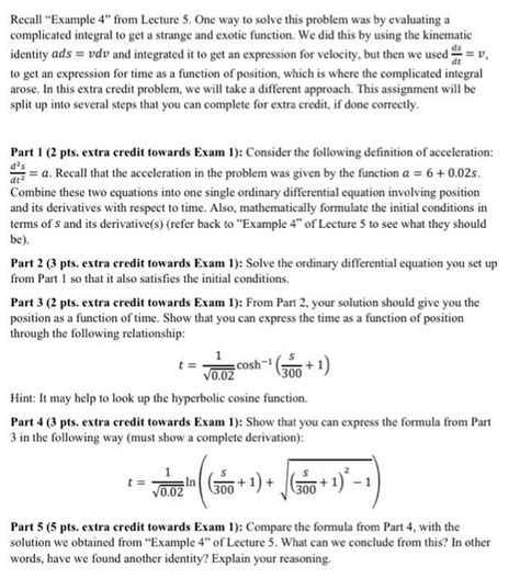 Solved Recall Example 4 From Lecture 5 One Way To Solve Chegg Com