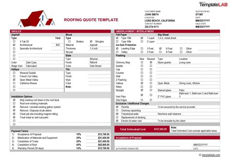 Roofing Quotation Template Emetonlineblog