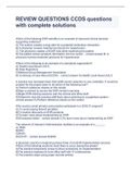 REVIEW QUESTIONS CCDS Questions With Complete Solutions CCDS Stuvia US