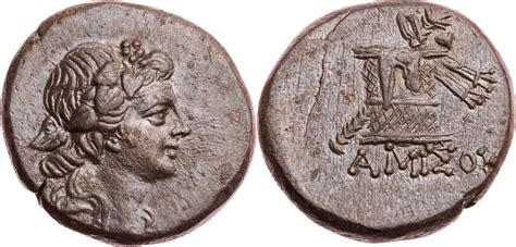 Pontos Ae Tetrachalkon 85 65 V Chr Amisos Kopf Des Dionysos Cista