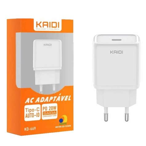 Fonte Carregador Turbo Usb C 20w Kaidi